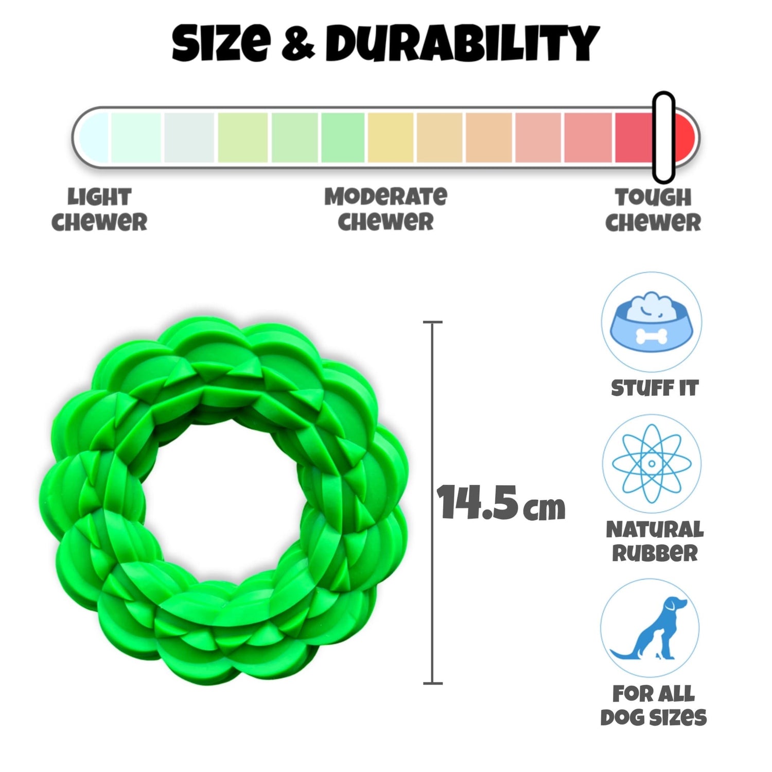 DuraPaw - Durable Hard Rubber Enrichment Ring Big Dog Toy